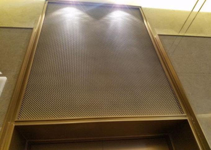 Golden Ss 304 Ornamental Wire Mesh For Elevators Hall Lobby