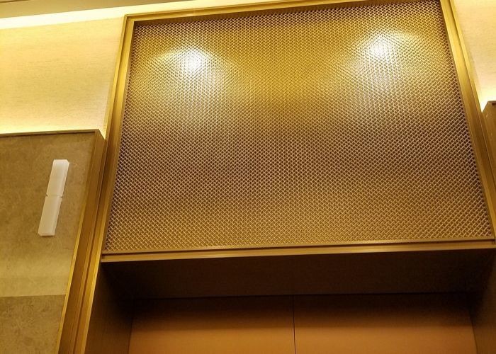 Golden Ss 304 Ornamental Wire Mesh For Elevators Hall Lobby